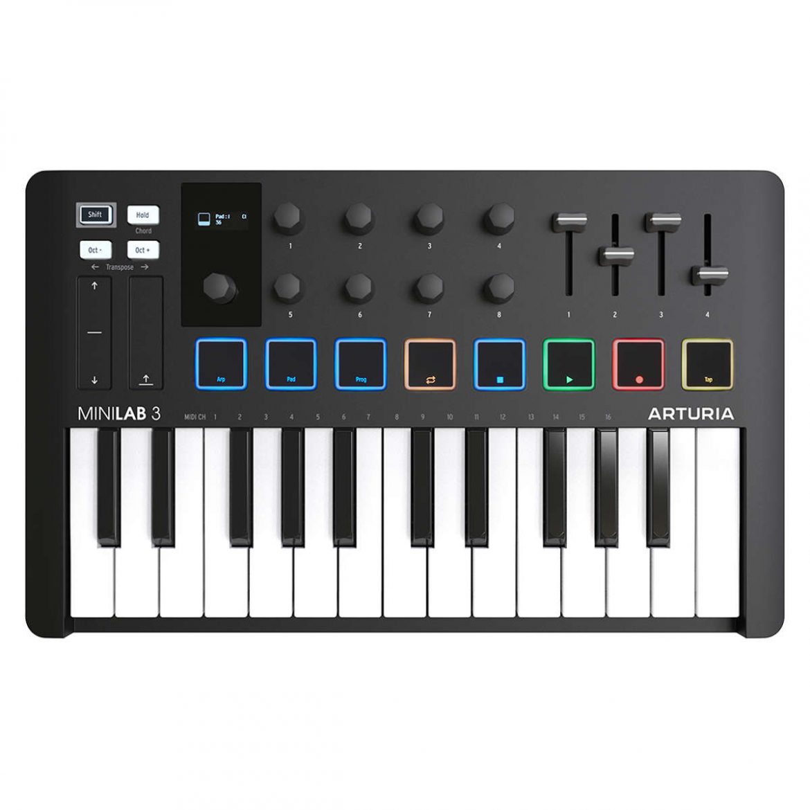 Arturia Minilab 3 Black - Controlador MIDI USB Portable de 25 Teclas